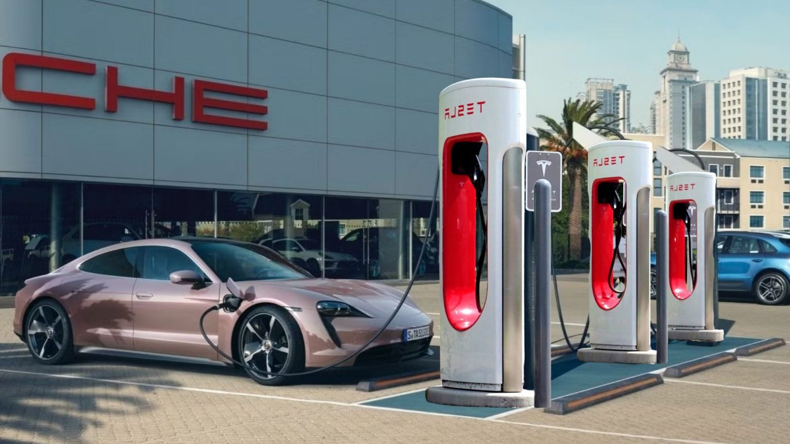 Porsche EVs gain access to Tesla Superchargers across North America
